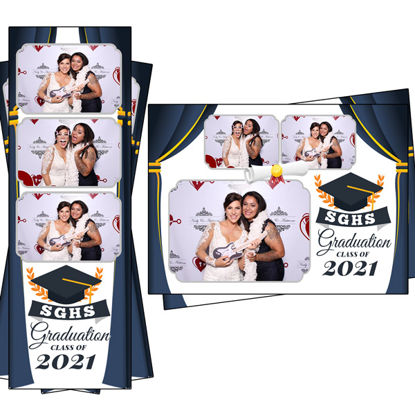 Paper Stationery Red Graduation Photo Booth Template 2x6 Strip Class of ...