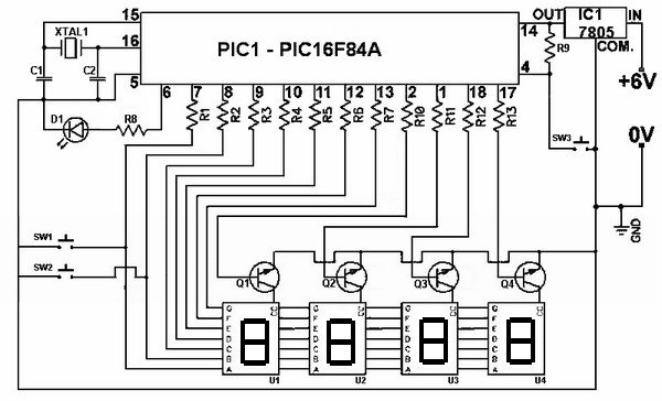 Digital Clock Schematic Diagram
