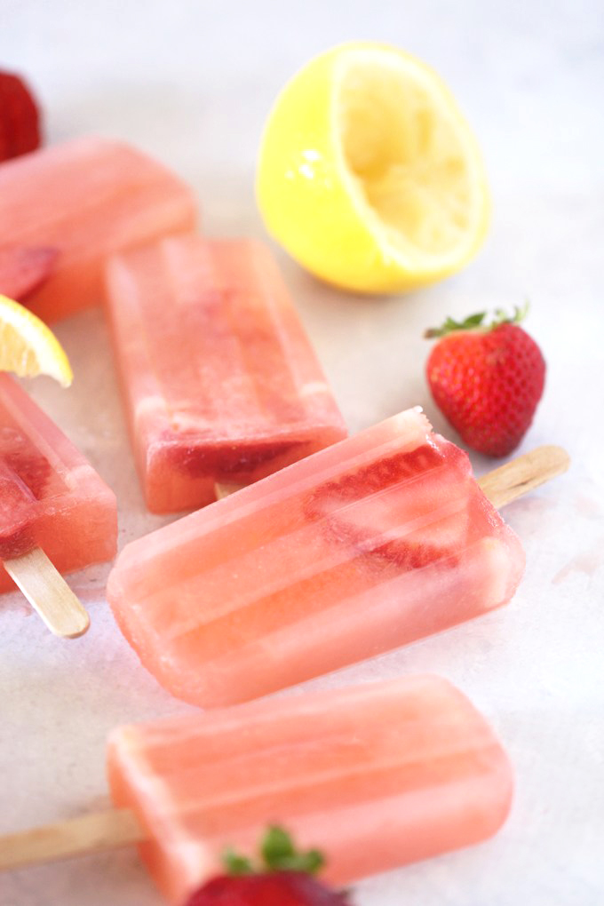 Strawberry Pink Lemonade Popsicles