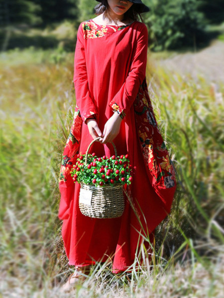 Printed Patchwork Robe Dress - Power Day Sale