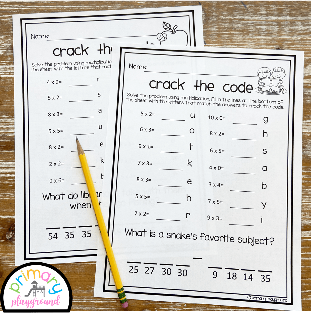 Crack the Code Math Multiplication Back to School Edition No Prep ...