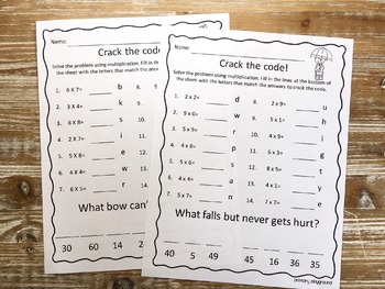 Crack the Code Math Spring Edition No Prep Multiplication - Primary ...