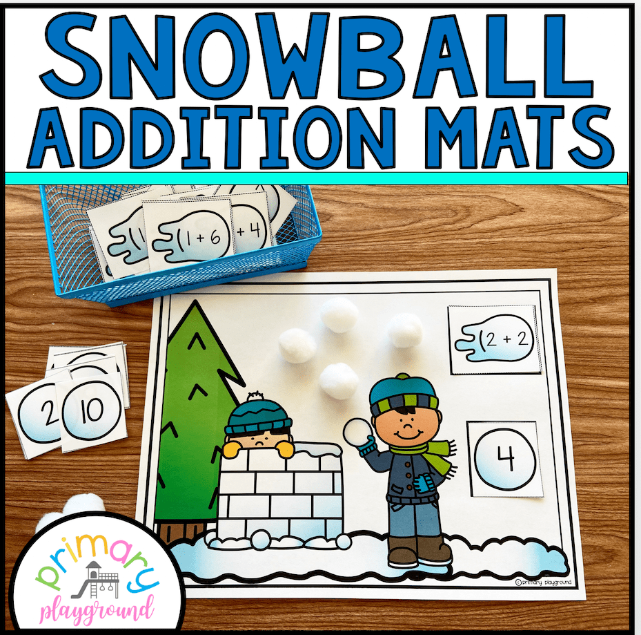 Snowball Addition Mats - Addition to 20 - Primary Playground