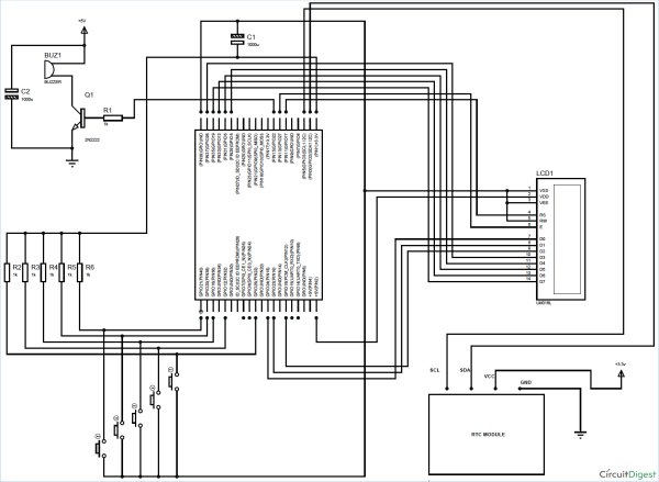 Alarm Clock Schematic Diagram