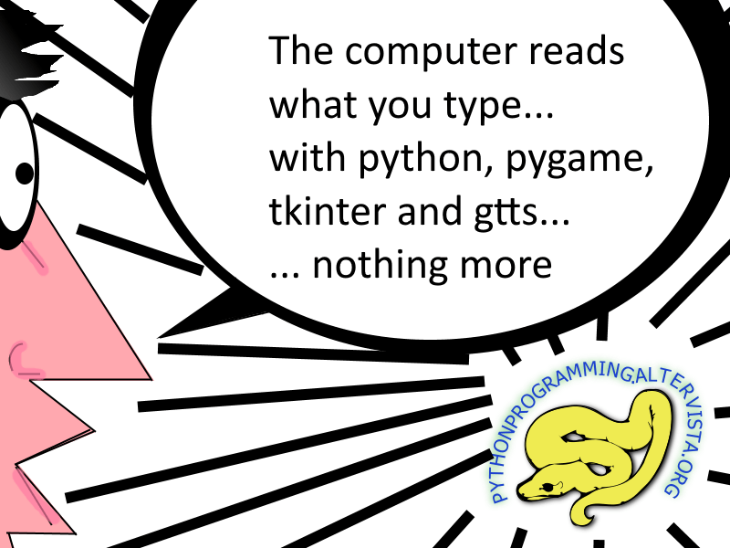 Type reader: pc speaks what you type | python programming