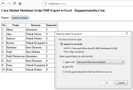 Php Export To Excel EtalaseMedia