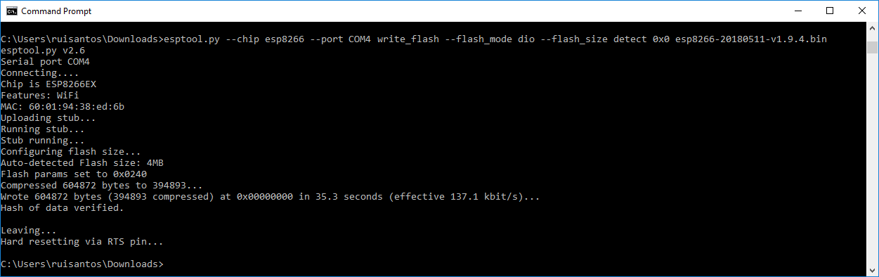 Flashing MicroPython Firmware with esptool.py on ESP32 and ESP8266