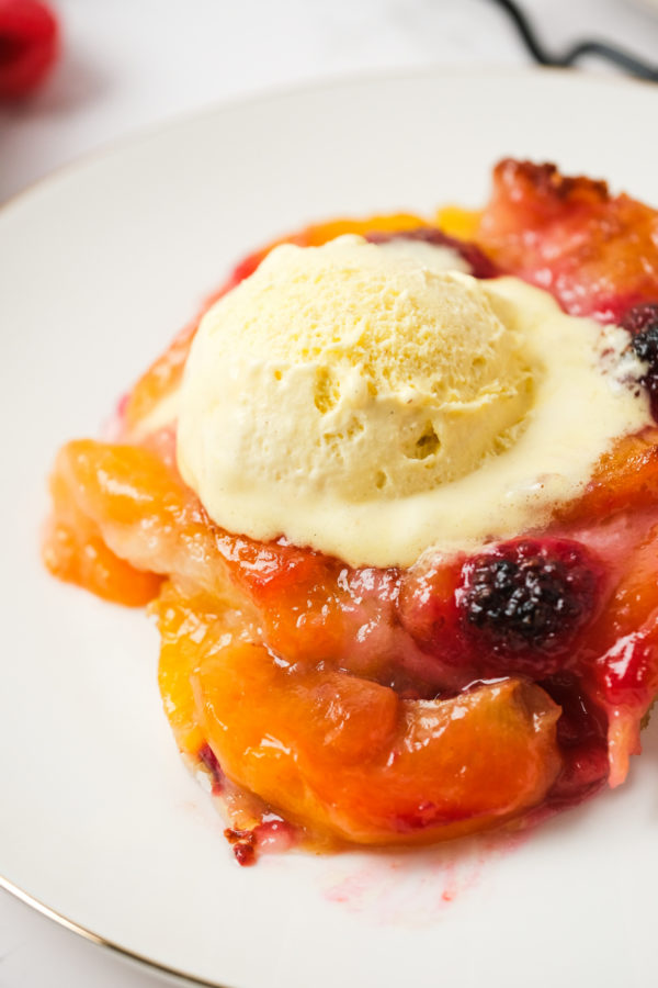 Peach Raspberry Cobbler