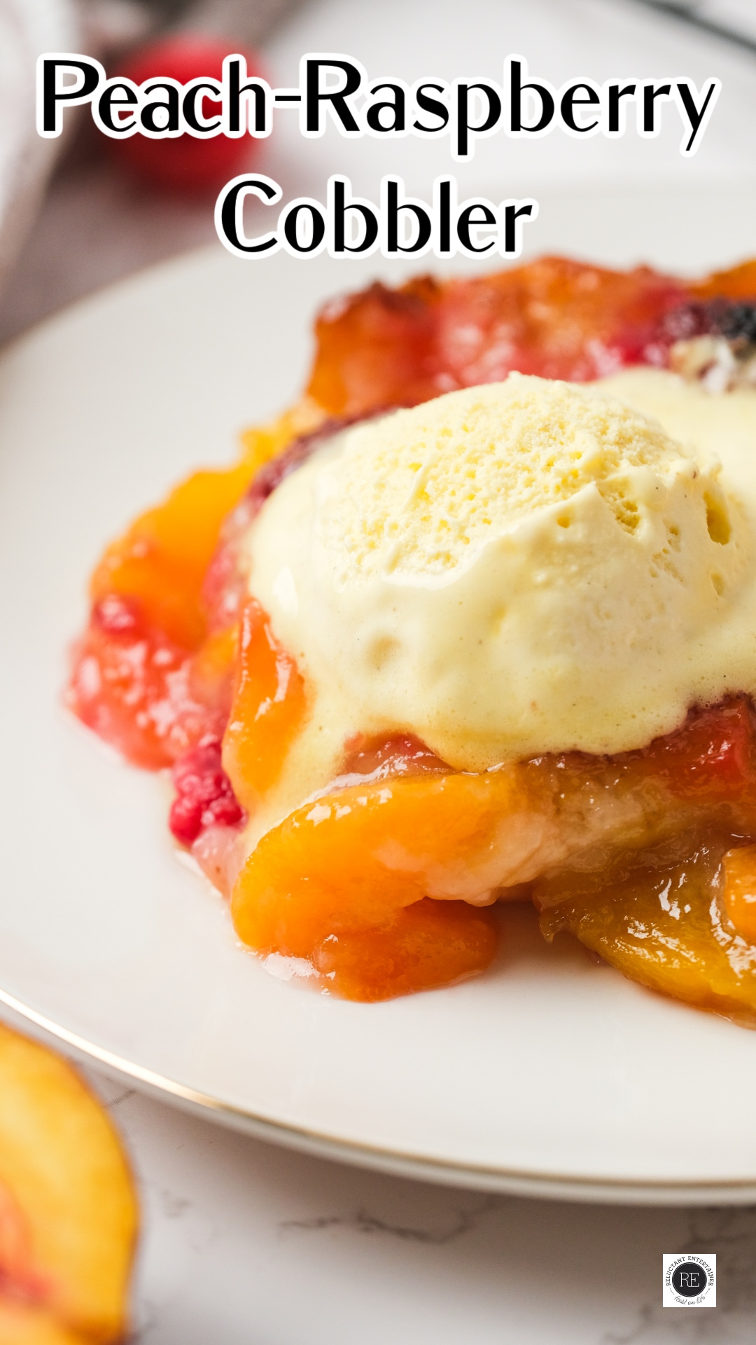 Peach Raspberry Cobbler