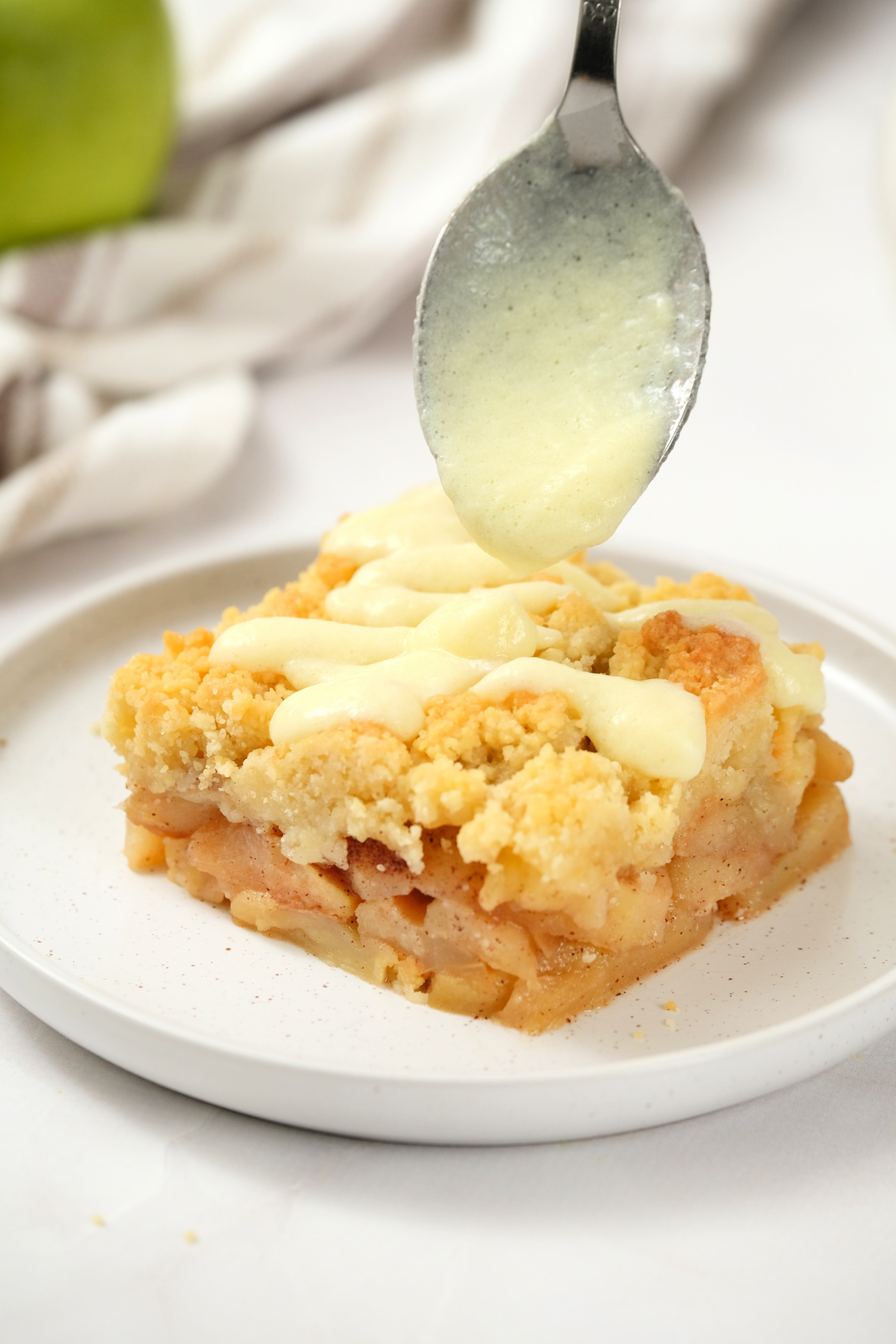 Apple Cake with Custard Sauce - Reluctant Entertainer