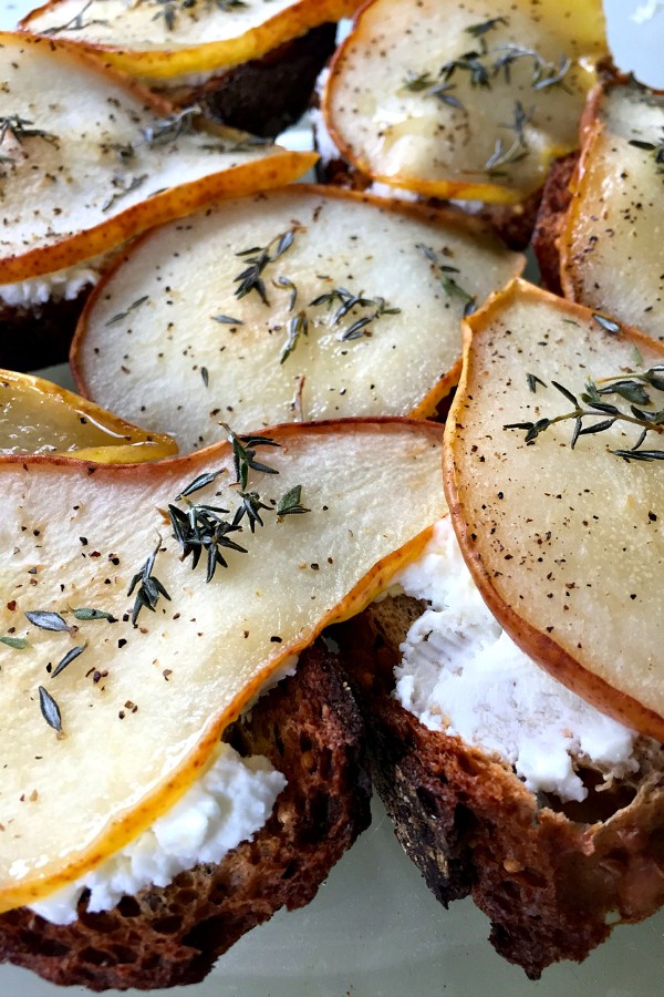 Roasted Honey Pear Crostini