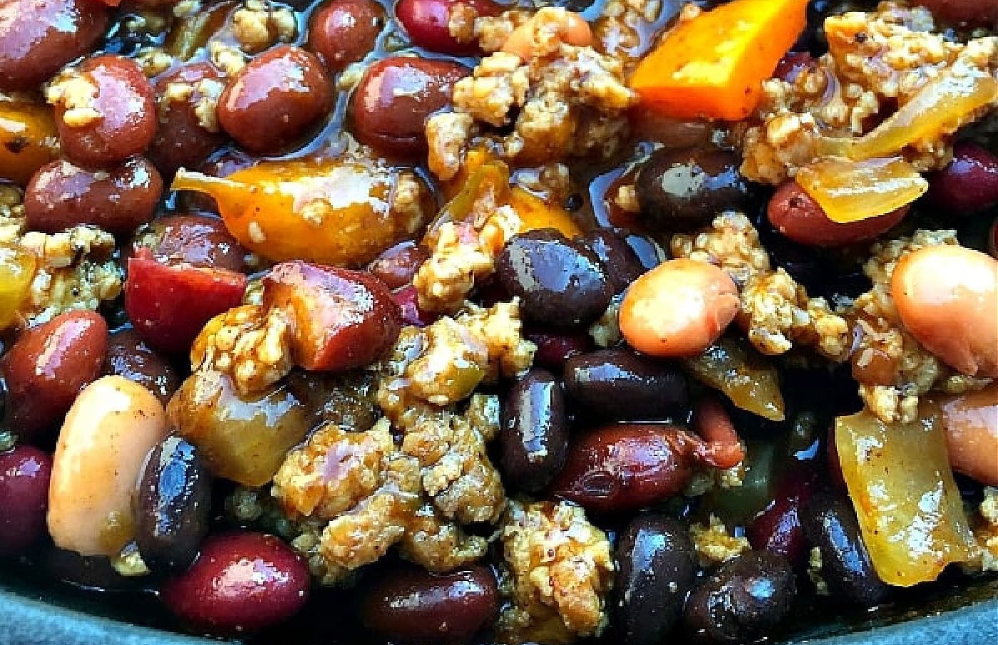 Crock Pot Beans with Ground Turkey - Reluctant Entertainer