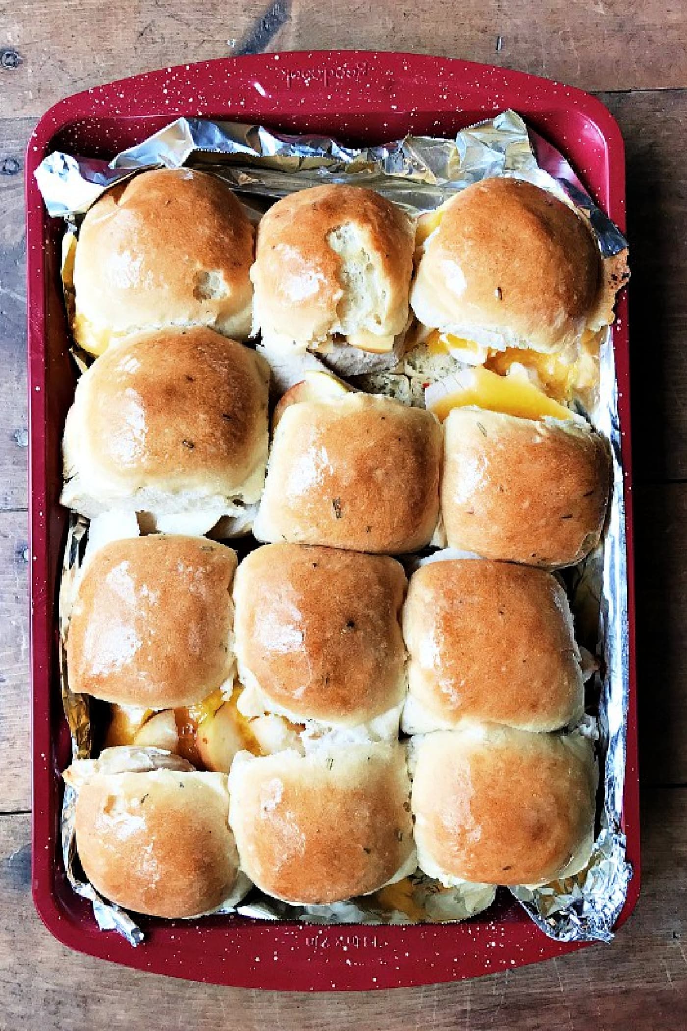 Turkey Cheddar Apple Sliders - Reluctant Entertainer