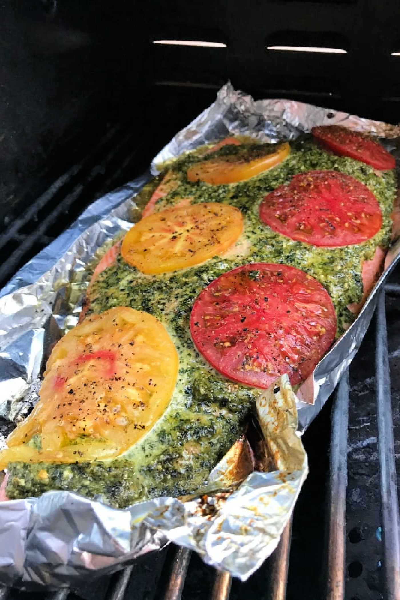 Grilled Steelhead with Heirloom Tomatoes - Reluctant Entertainer