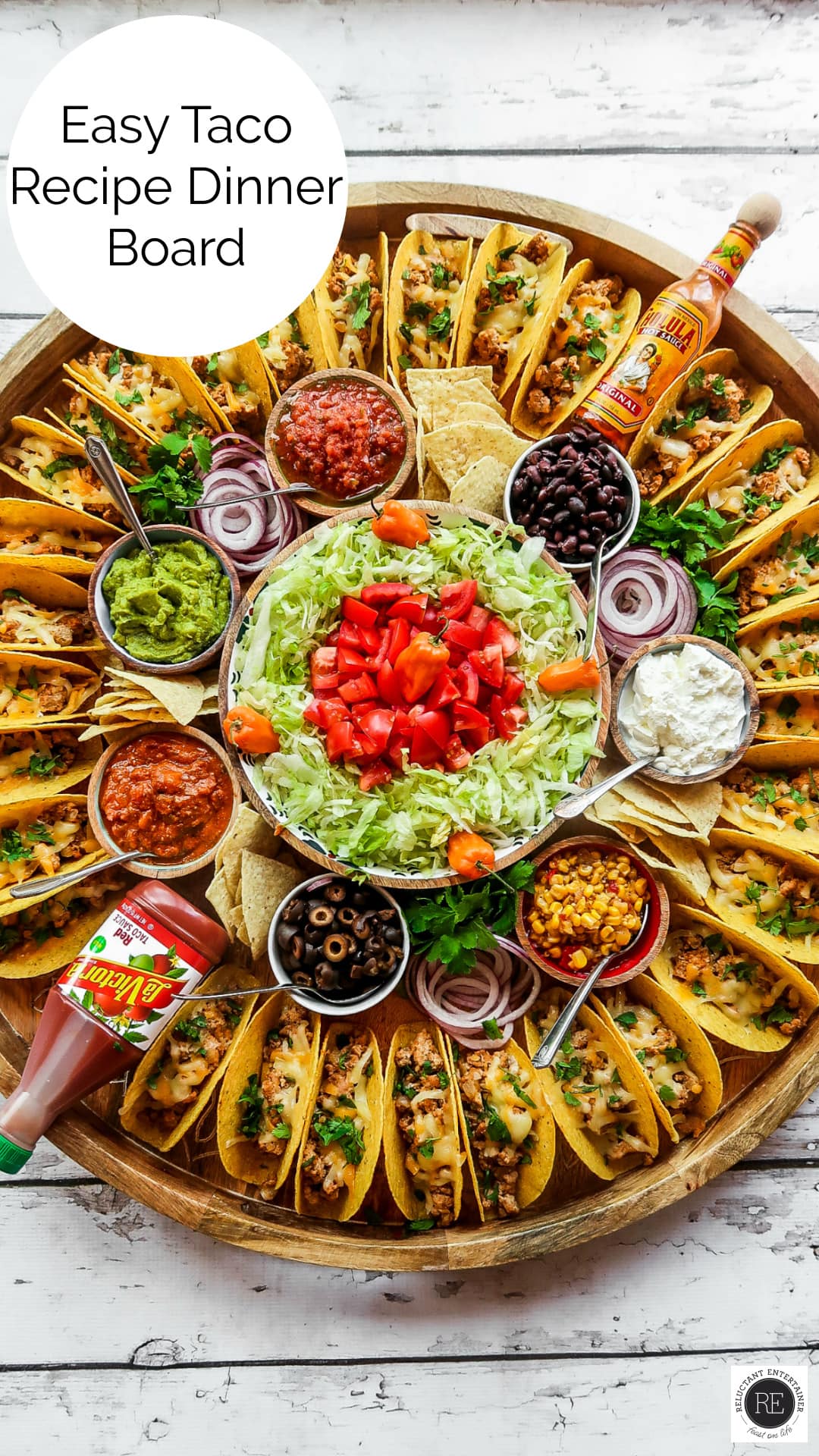 Easy Taco Recipe Dinner Board - Reluctant Entertainer