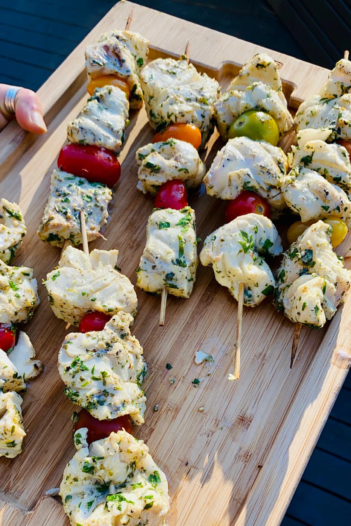 Mediterranean Fish Kebabs - Reluctant Entertainer