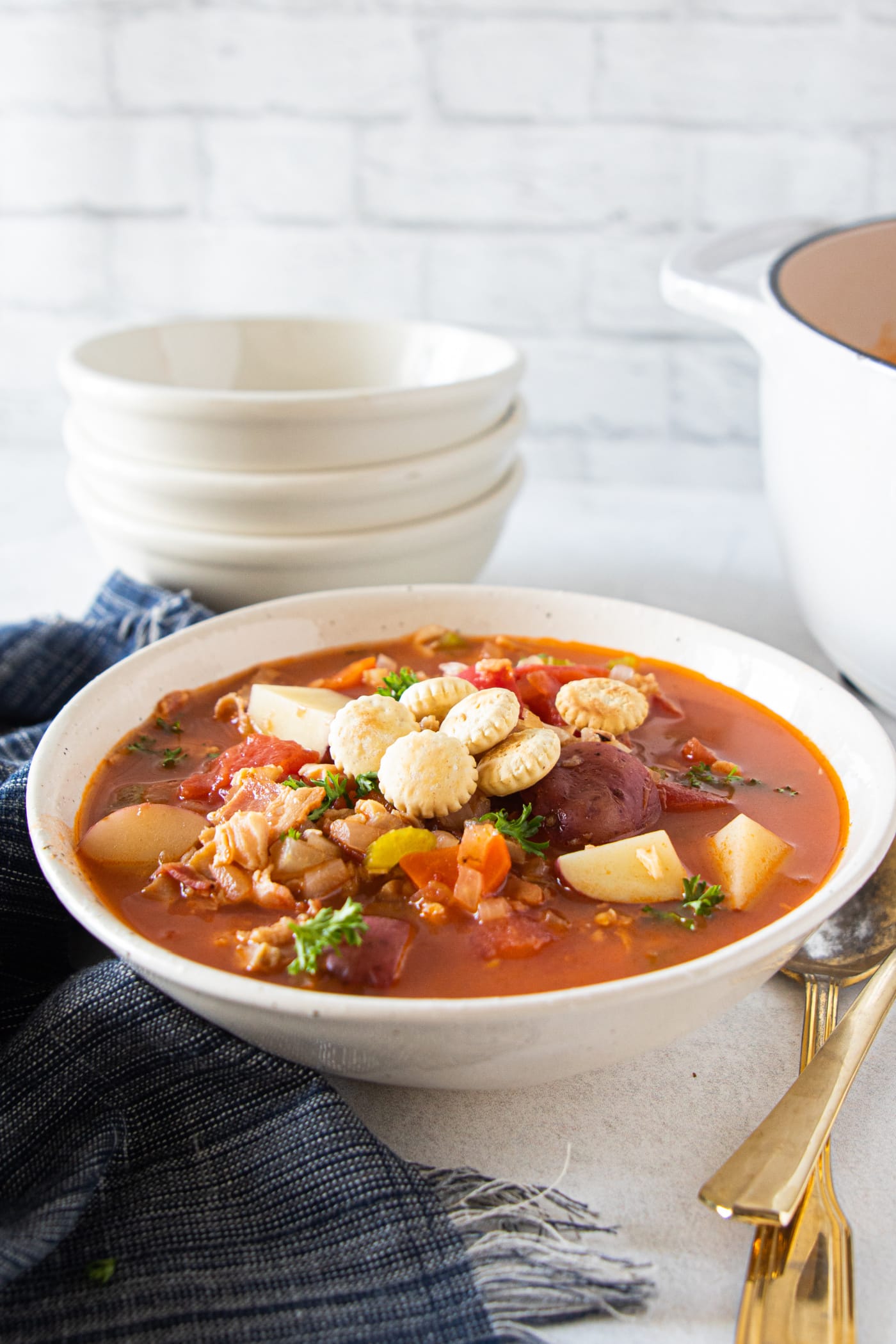 Manhattan Style Clam Chowder - Reluctant Entertainer