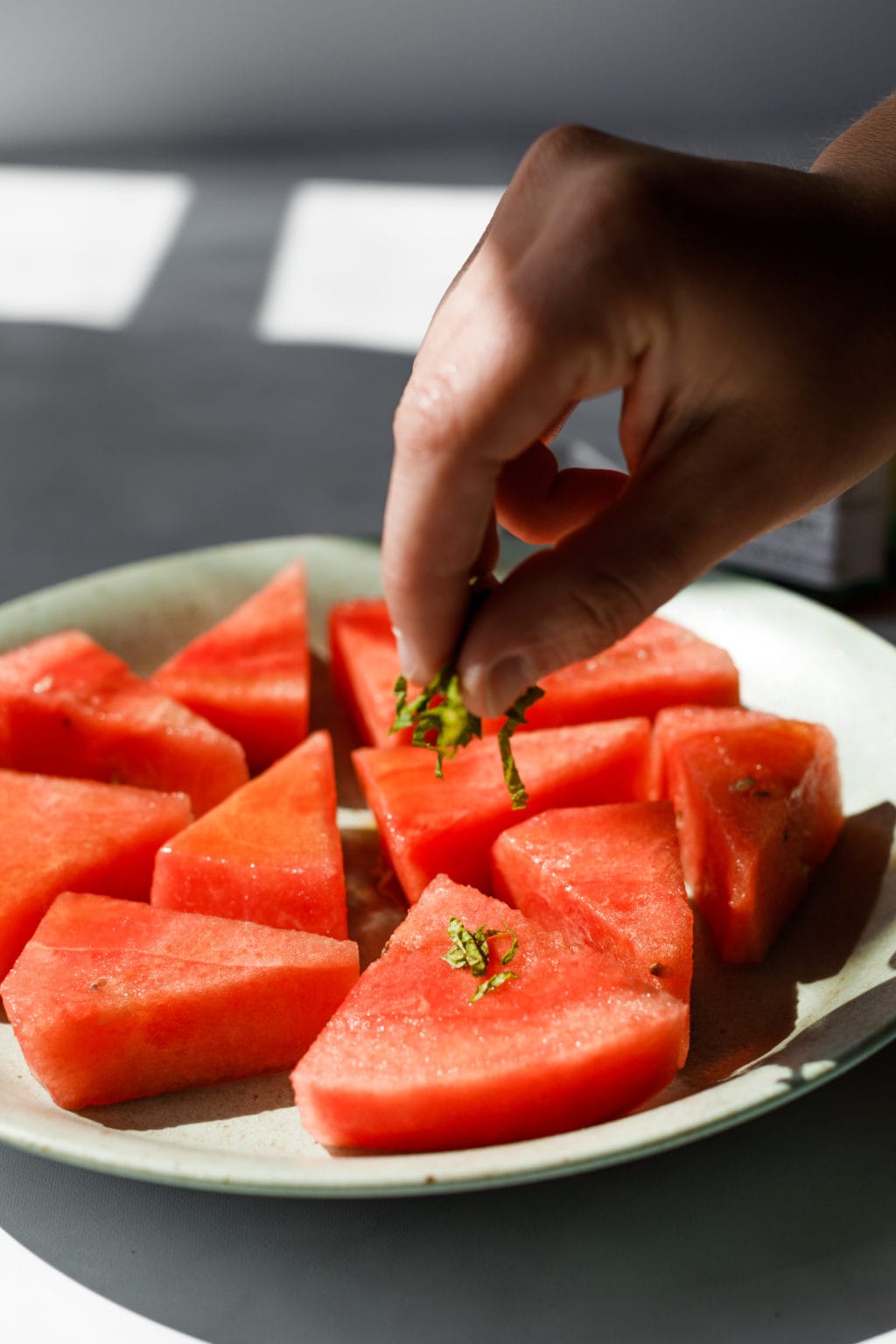 Salted Watermelon with Honey Mint - Reluctant Entertainer