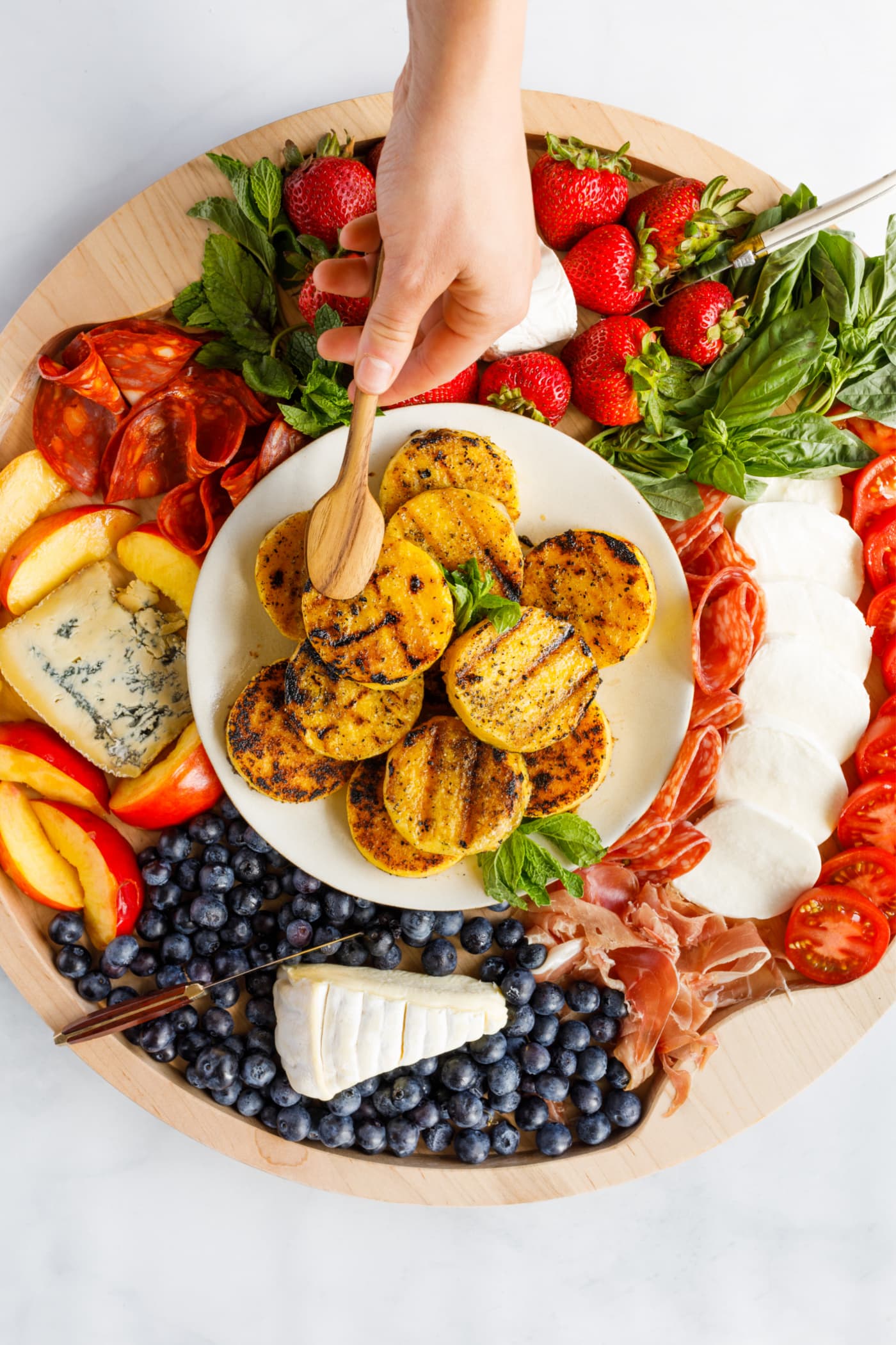 Grilled Polenta Appetizer Board - Reluctant Entertainer