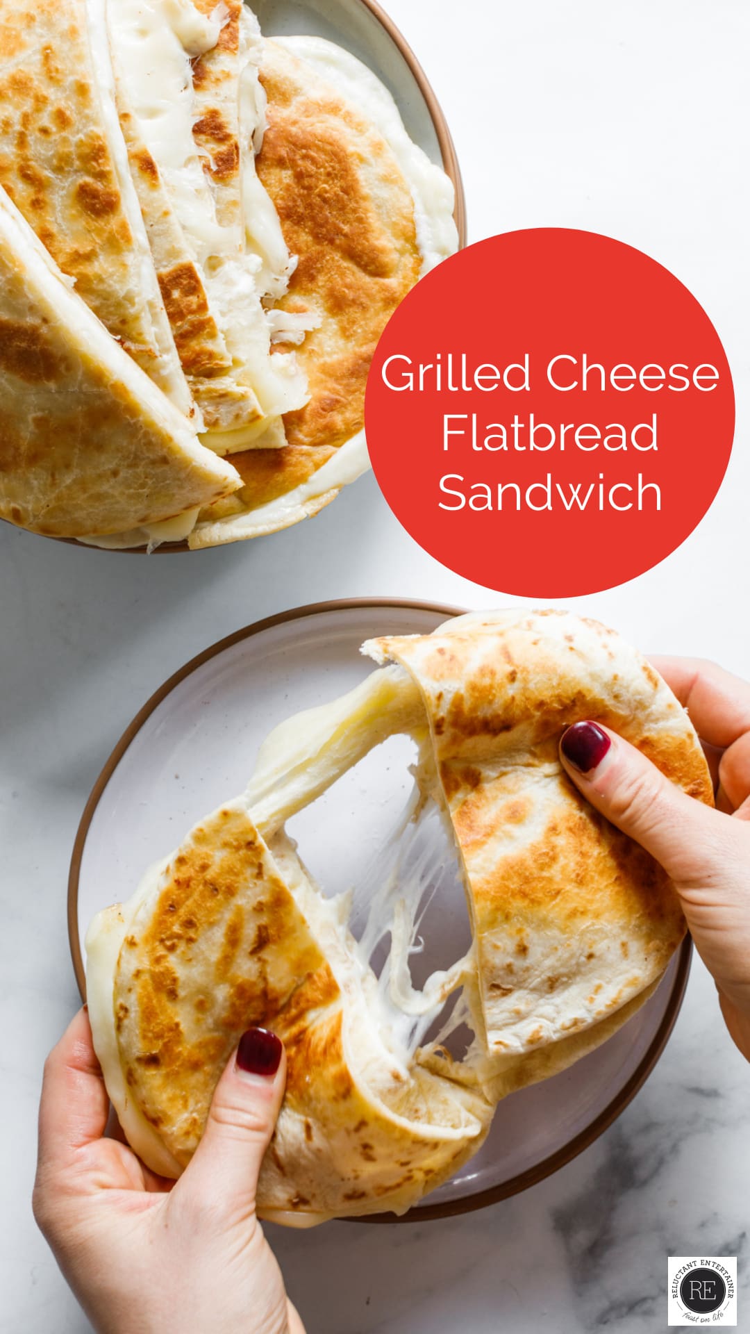 Grilled Cheese Flatbread Sandwich - Reluctant Entertainer