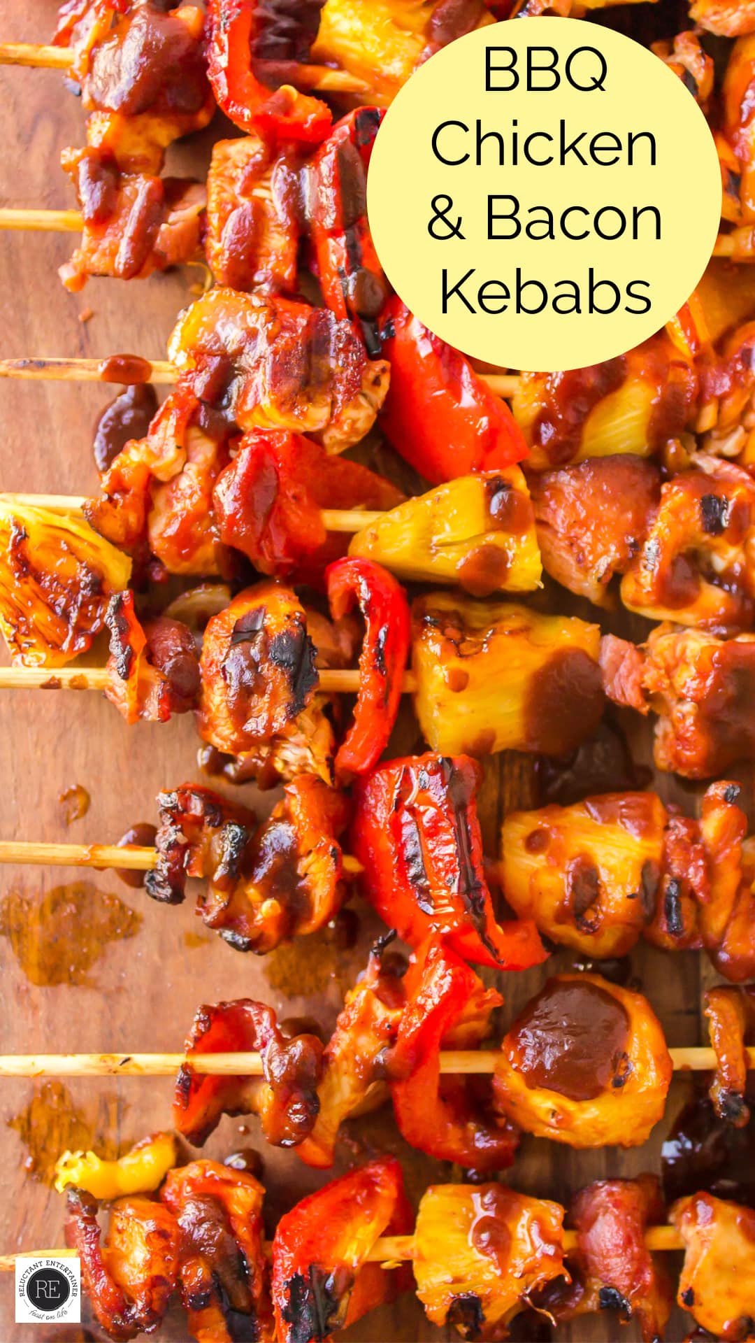BBQ Chicken Bacon Kebabs - Reluctant Entertainer