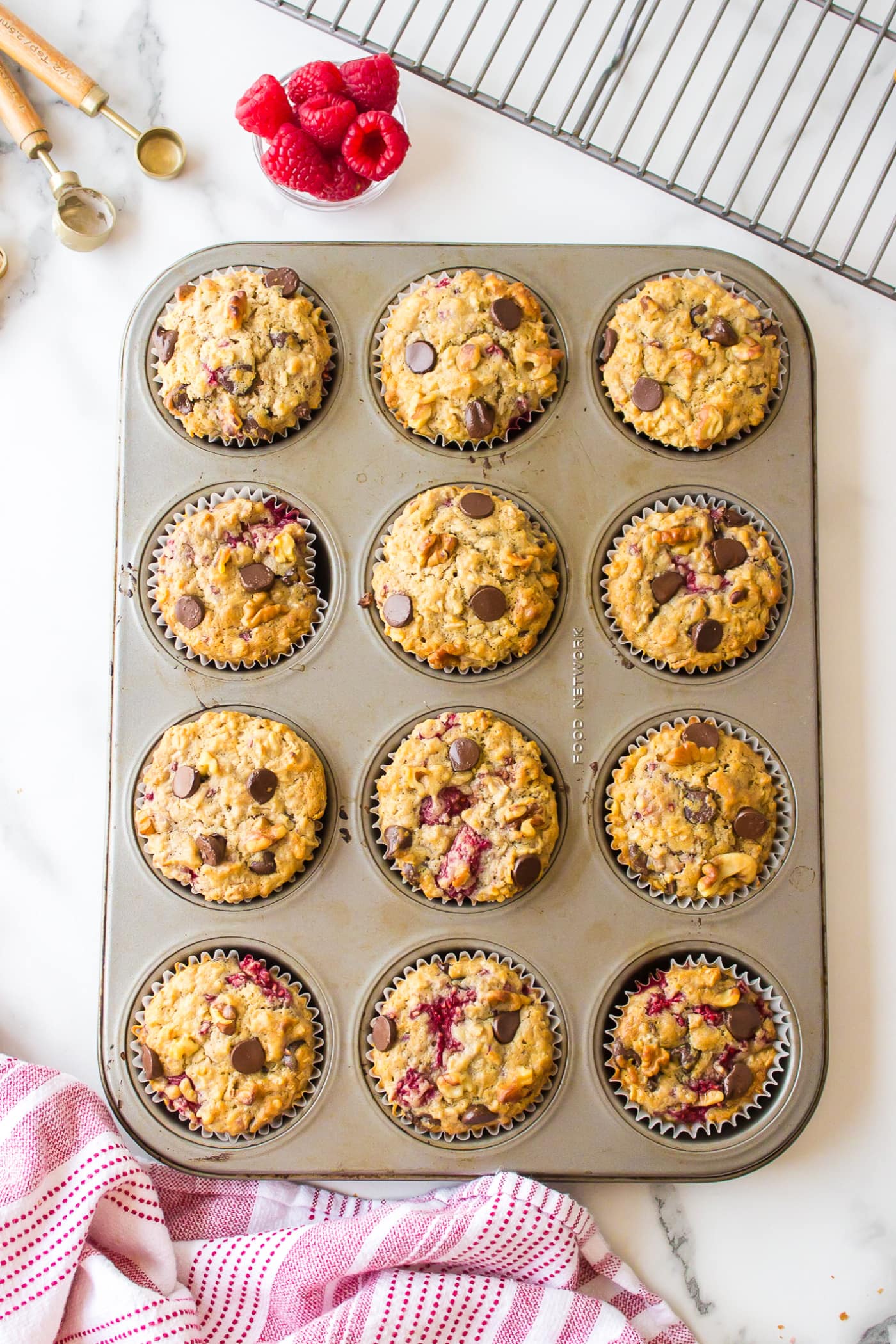 Chocolate Raspberry Oatmeal Muffins - Reluctant Entertainer