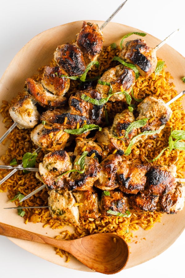Lemon Basil Chicken Kebabs - Reluctant Entertainer