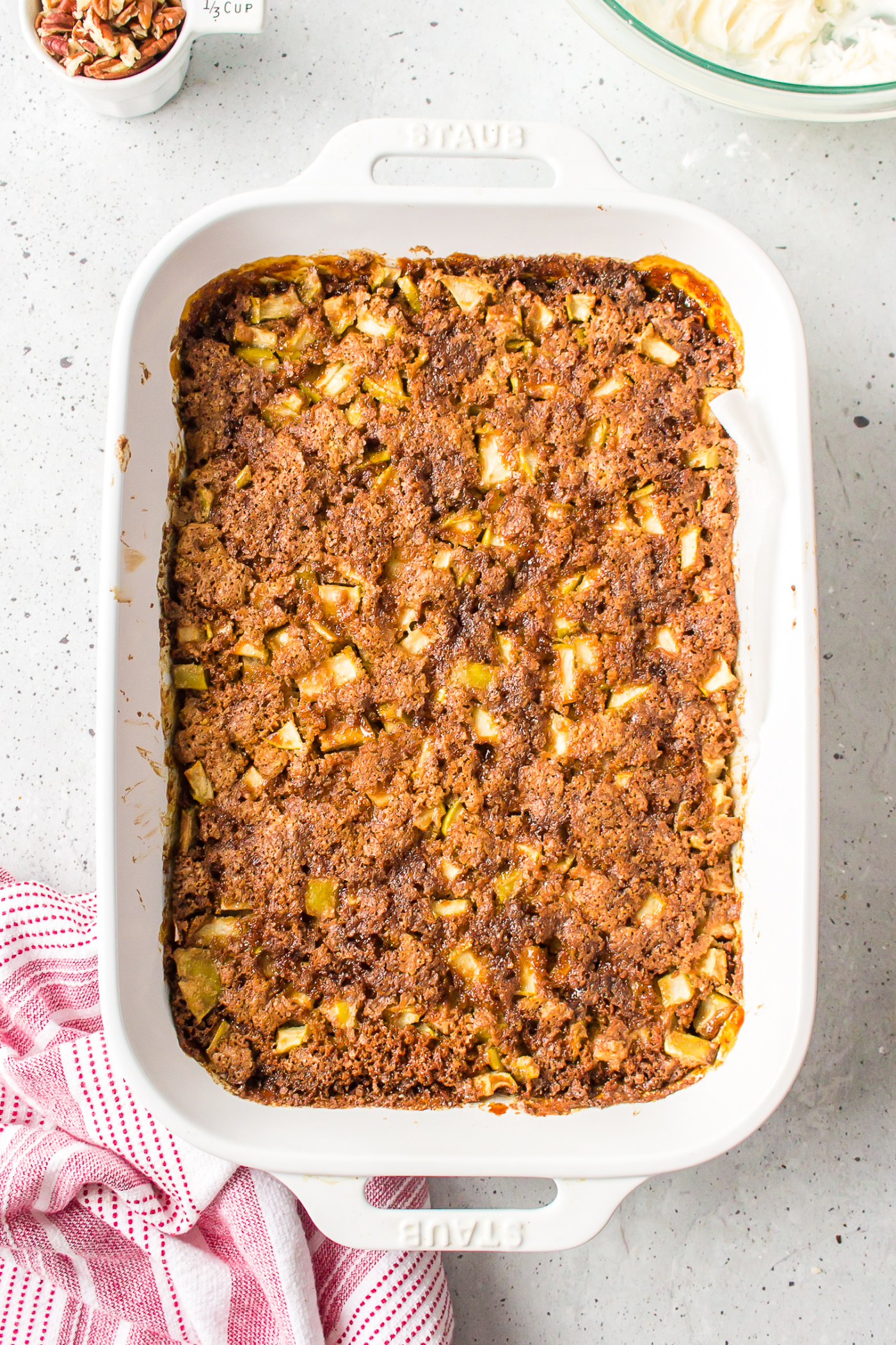 Cake Pan Apple Bars with Frosting - Reluctant Entertainer