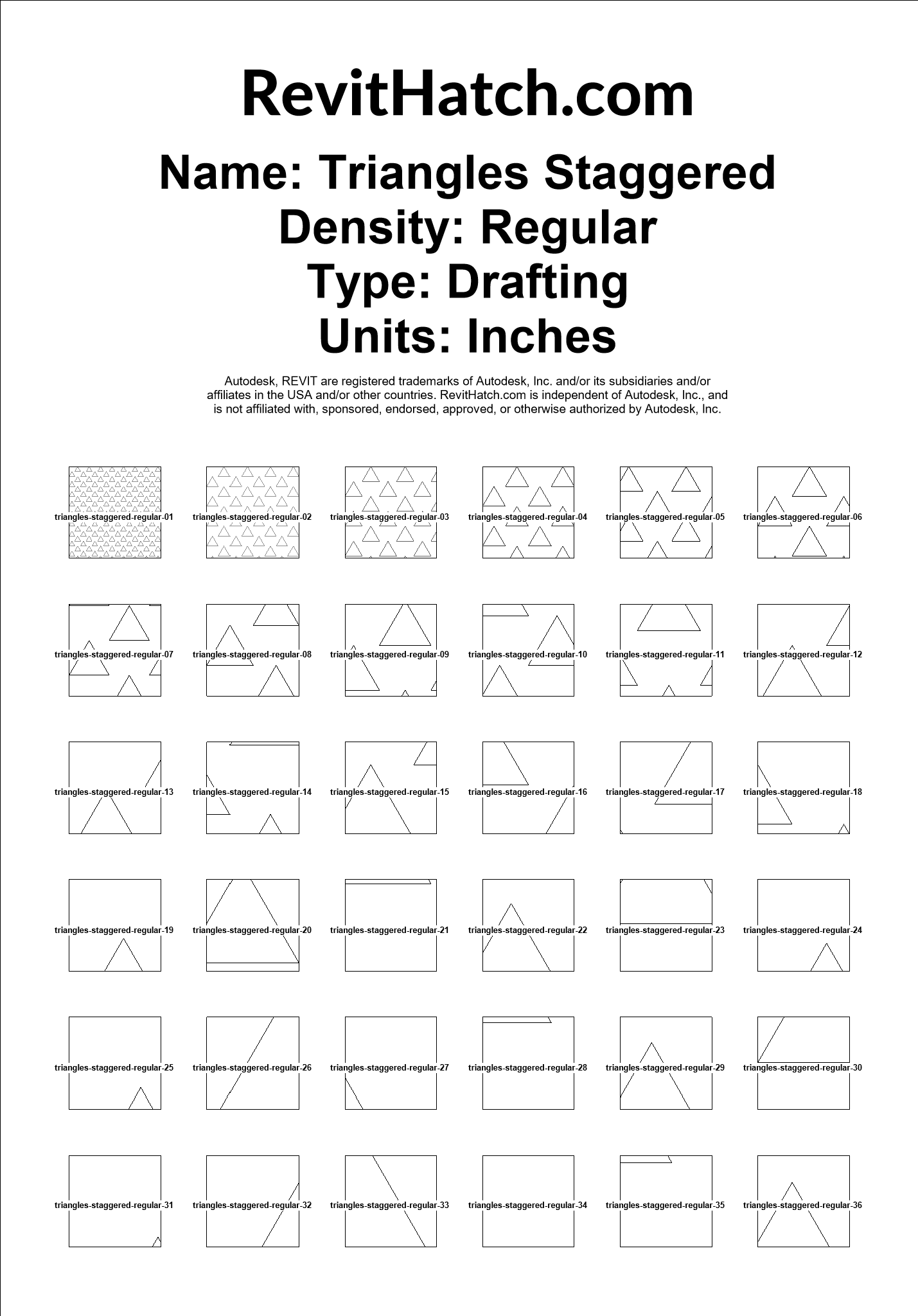 Triangles Staggered – RevitHatch.com