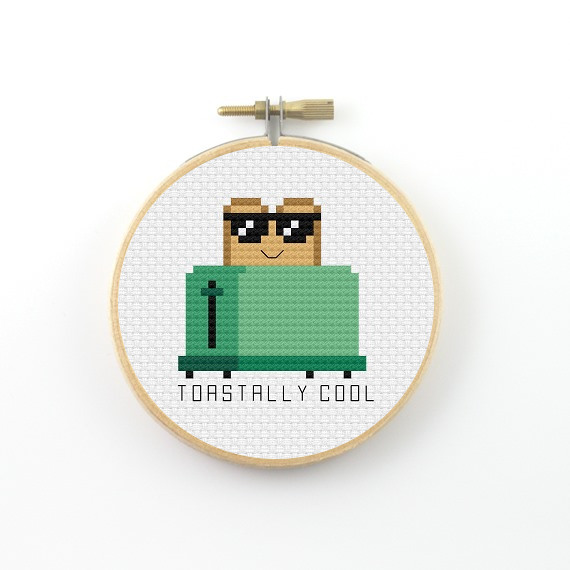 Toastally cool cross stitch pattern - Ringcat Design