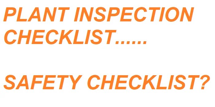 checklist for plant inspection | RLS HUMAN CARE