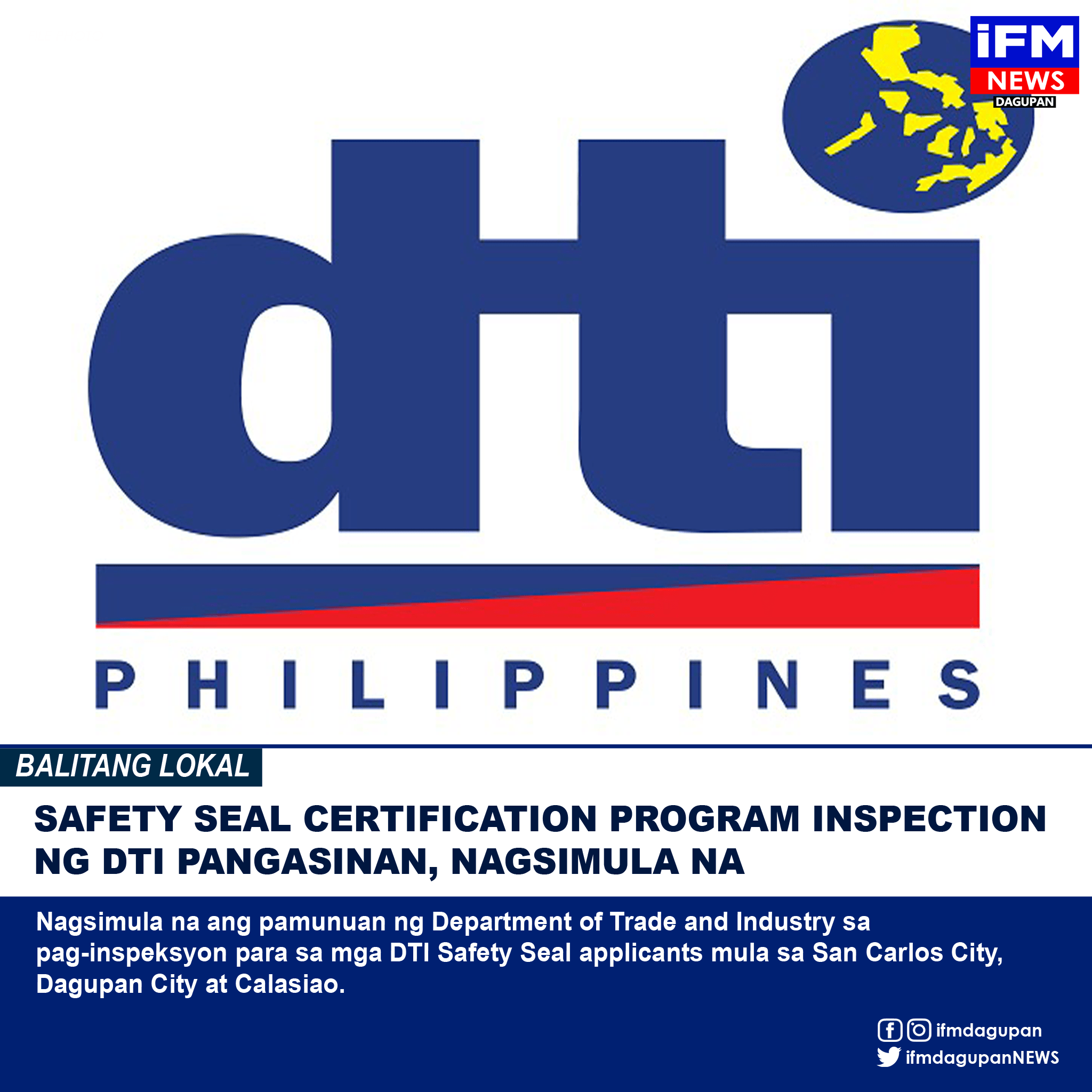 SAFETY SEAL CERTIFICATION PROGRAM INSPECTION NG DTI PANGASINAN ...