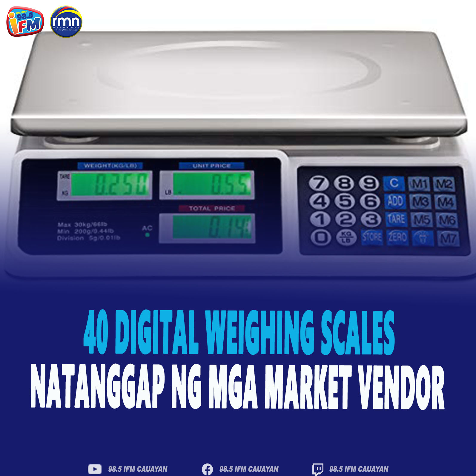 40 Digital Weighing Scales, Natanggap ng mga Markert Vendor - RMN Networks