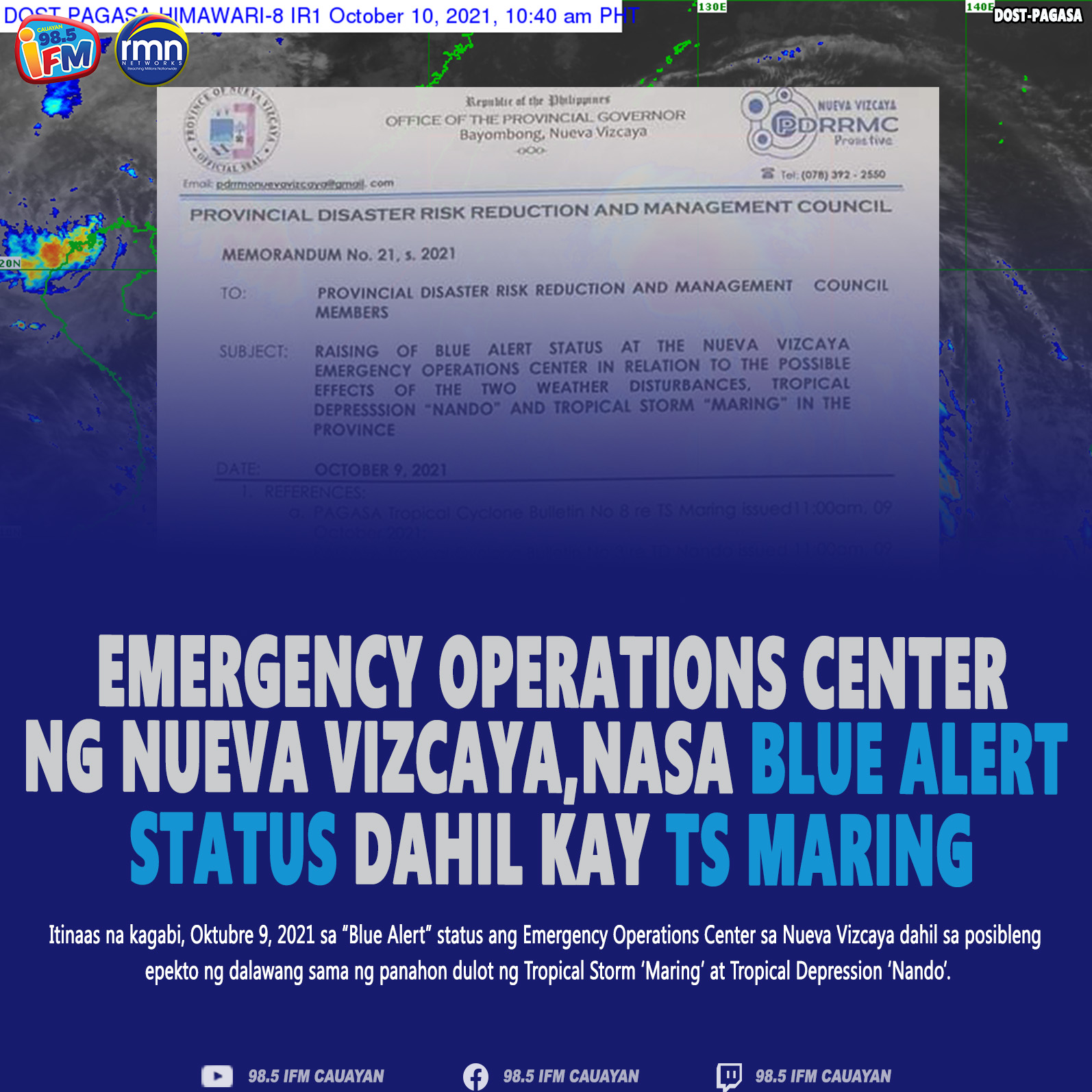 Emergency Operations Center ng Nueva Vizcaya, Nasa Blue Alert Status ...
