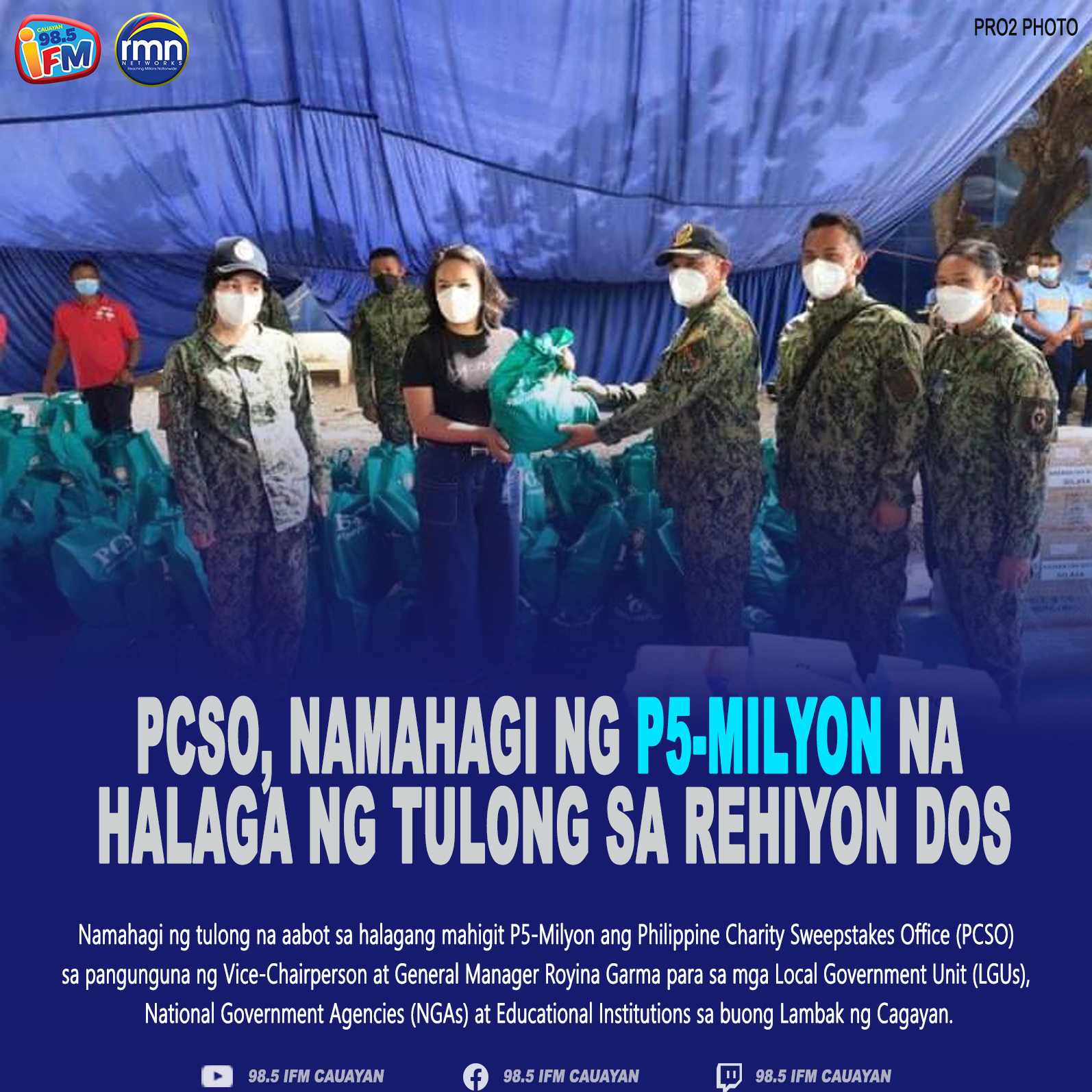 PCSO, Namahagi ng P5-M na Halaga ng Tulong sa Rehiyon Dos - RMN Networks