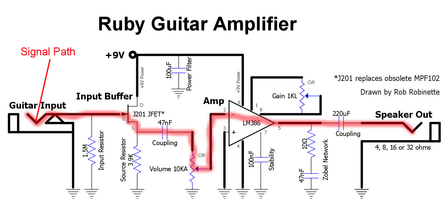 Transistor Guitar Preamp Schematic