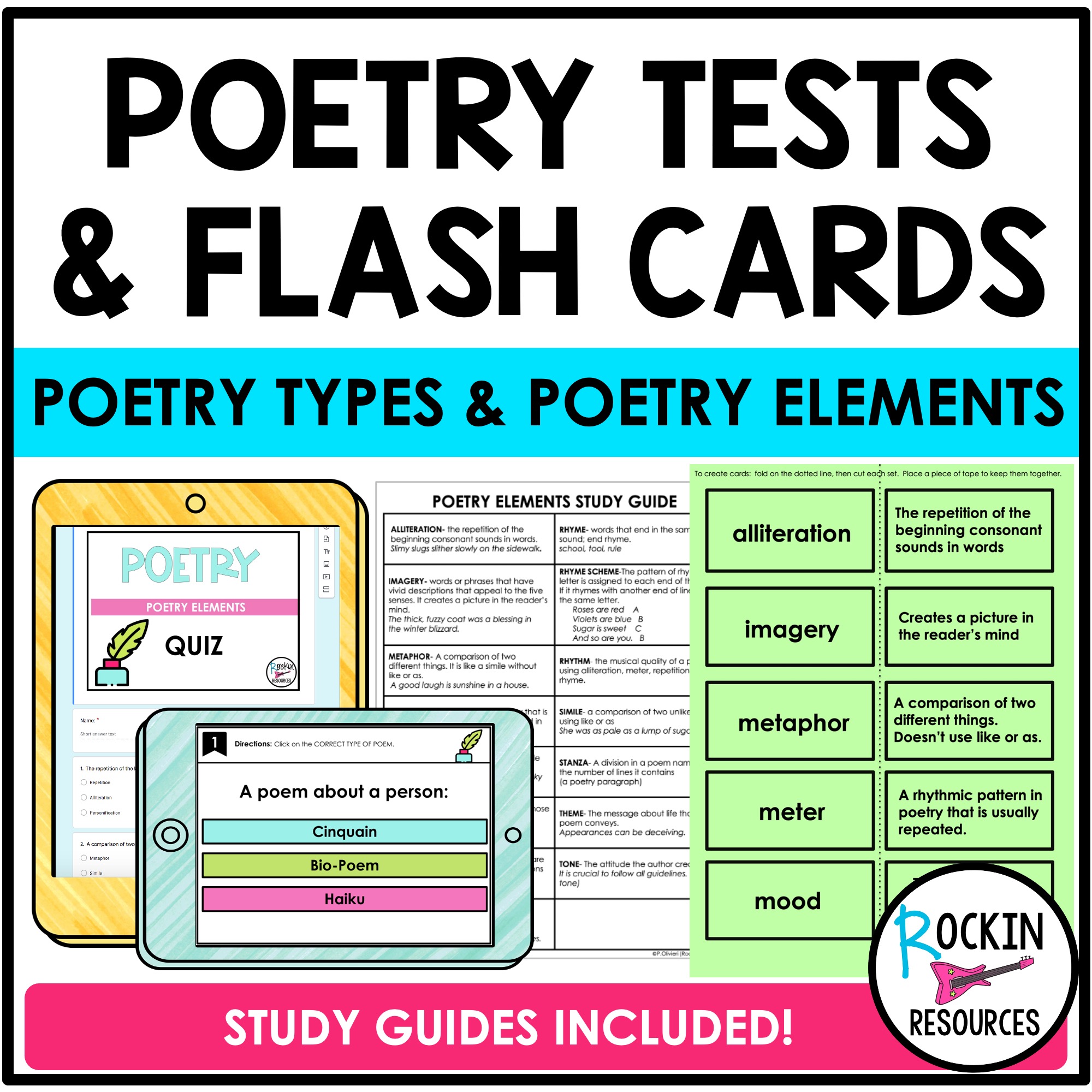 POETRY BUNDLE #2 WITH POETRY ANALYSIS PRACTICE | Rockin Resources