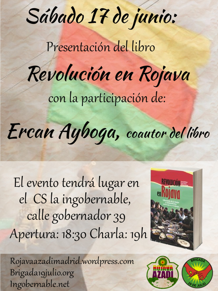 Sábado 17 de junio - Presentación de "Revolución en Rojava" a cargo de ...