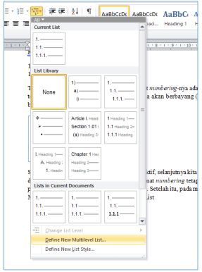 Membuat Numbering Di Word Skripsi – Satu Trik