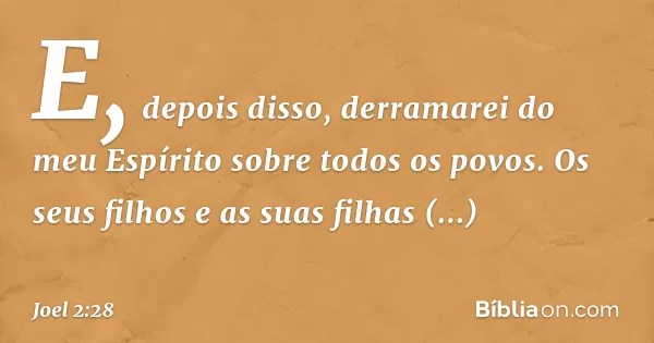 Esboço De Pregação Joel 2 28 Excelente | Cedrickgrewek