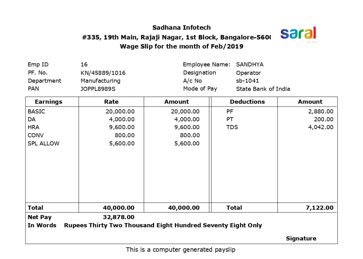 Salary Slip or Payslip Format - Validity, Importance and Components