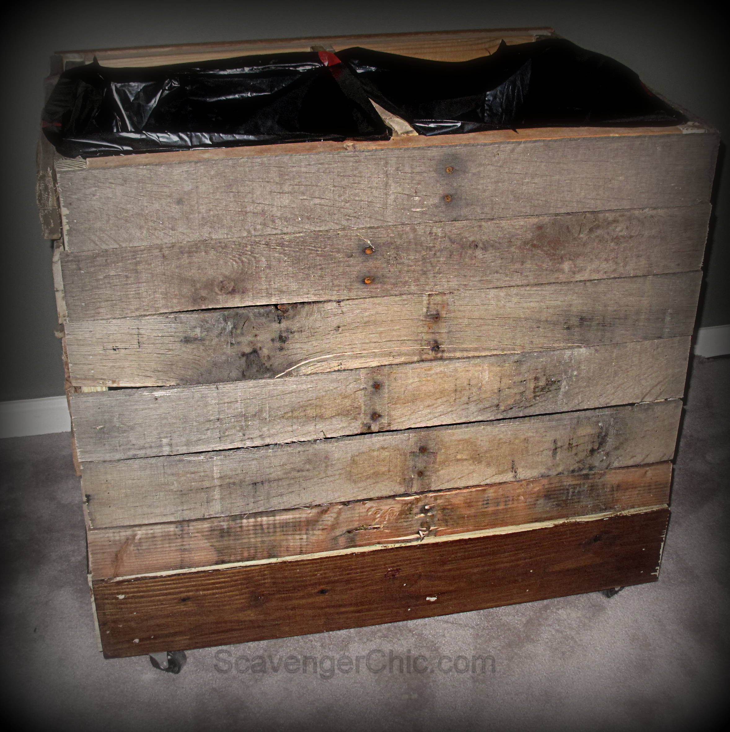Pallet Wood Rolling Storage Cart - Scavenger Chic