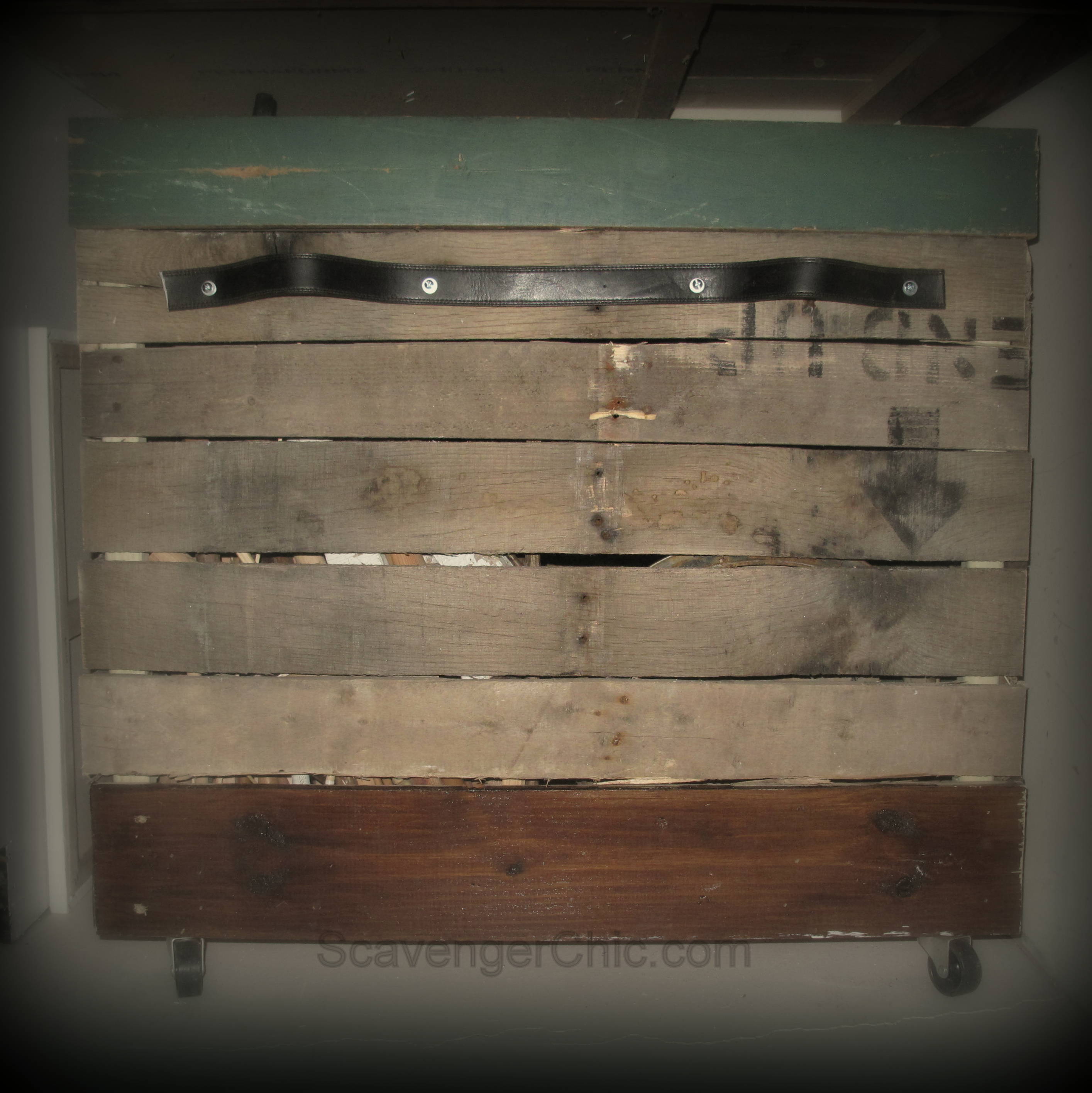 Pallet Wood Rolling Storage Cart - Scavenger Chic