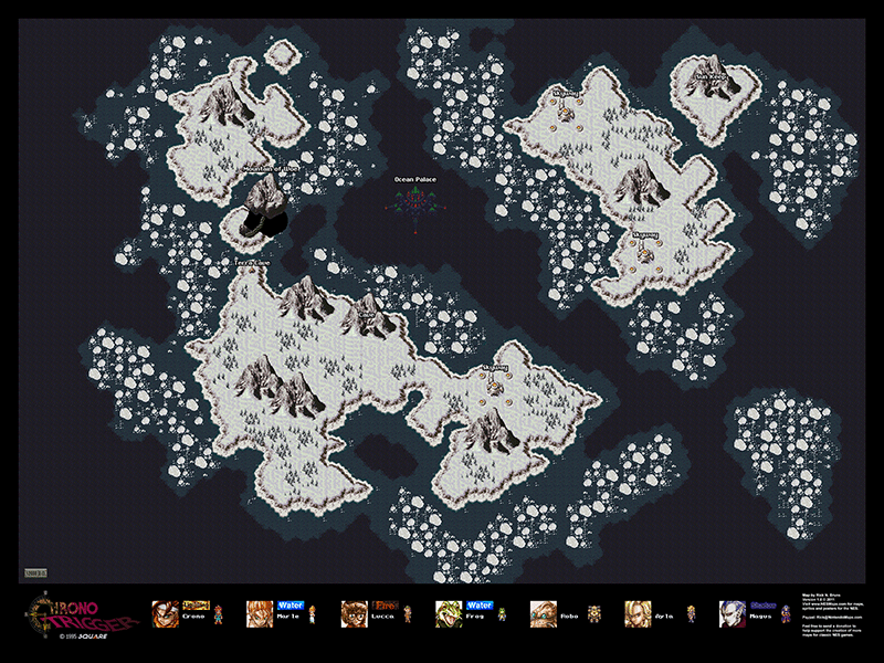 Chrono Trigger Dark Ages Overworld 24″ x 18″ Poster – Nintendo Maps Store