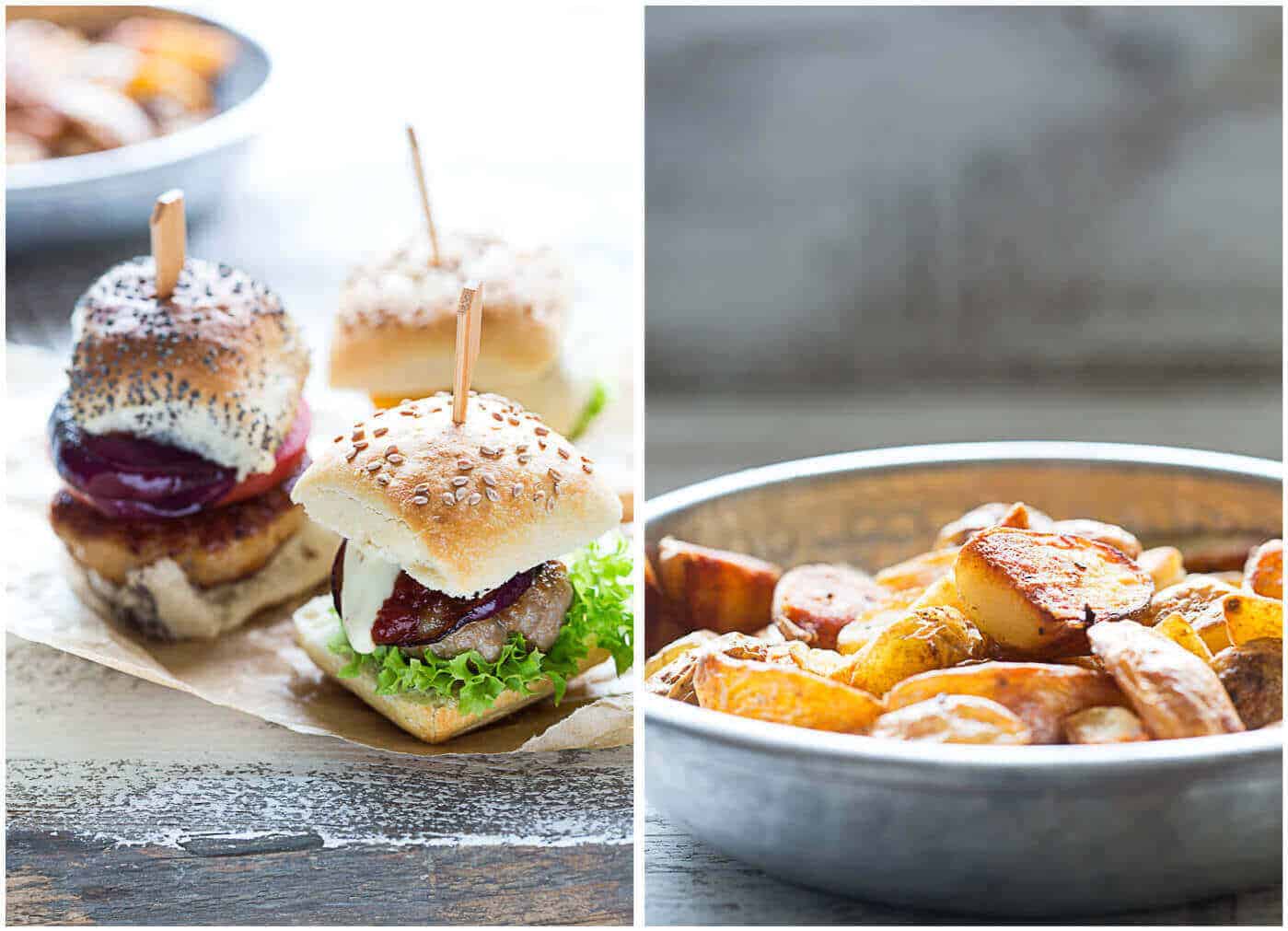Trio van sliders: 3 verschillende smaken mini hamburgers