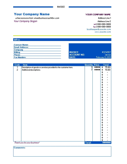 Free Invoice Templates EWriting