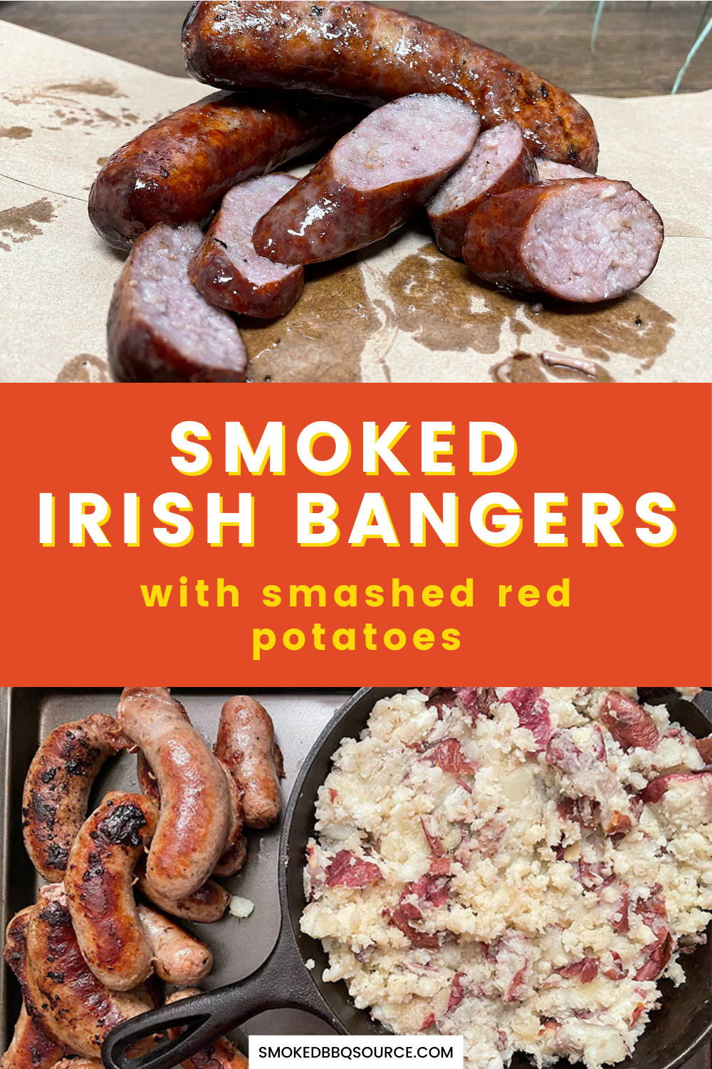 Smoked Irish Bangers with Mashed Potatoes - Smoked BBQ Source