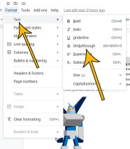 Google Sheets How To Cross Out Words