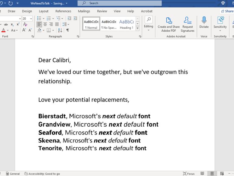 Microsoft to look beyond Calibri as default font - sourceitright