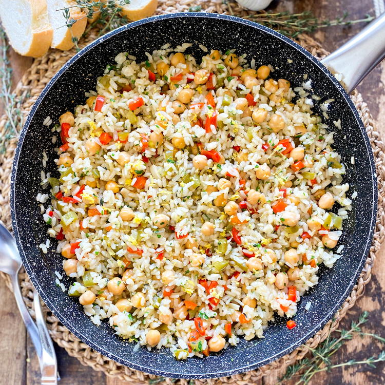 Mediterranean Lemon-Garlic Rice | Healthy & Delicious One-Pan Recipe